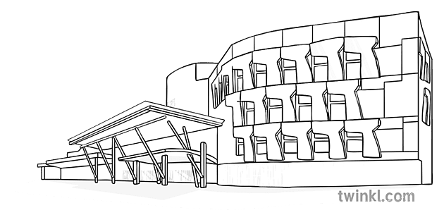 House Of Parliament Drawing Sketch Coloring Page