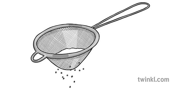 Sieve Black and White Illustration - Twinkl