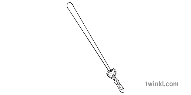 Taiaha Black and White Illustration - Twinkl