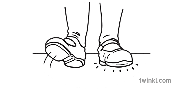 tapping feet black and white rgb ver 1 Illustration - Twinkl