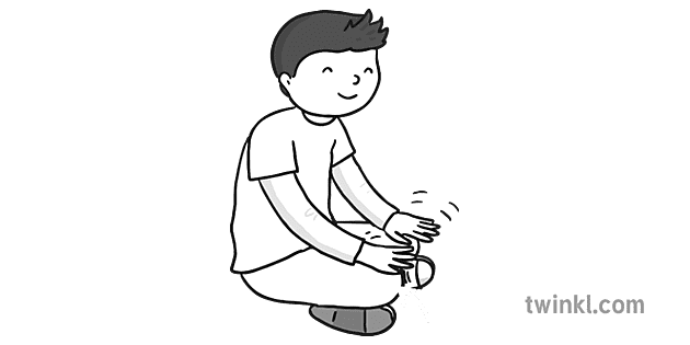 picchiettando ginocchia in bianco e nero Illustration - Twinkl