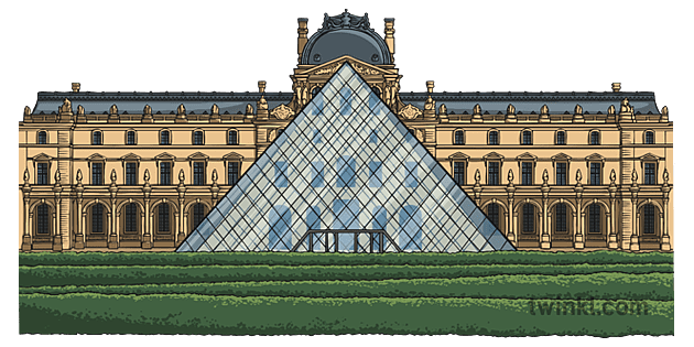 Der Louvre Illustration - Twinkl