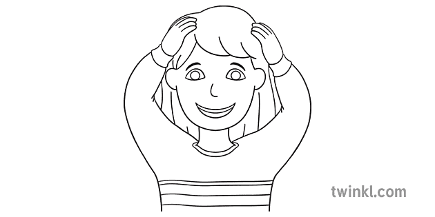 તમારા માથાના કાળા અને સફેદ આરજીબી વેર 1 ને ટચ કરો Illustration - Twinkl