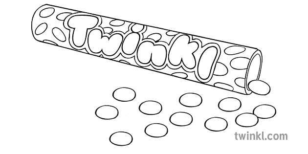 Tube of Smarties schwarz weiß - Twinkl