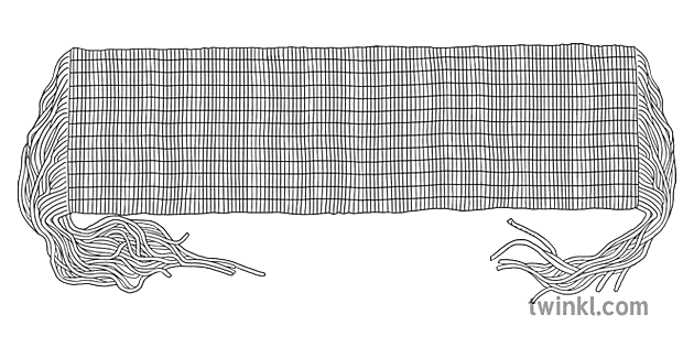 two row wampum belt black and white rgb ver 1 Illustration - Twinkl