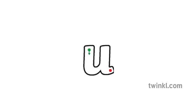 u titik dan panah tulisan tangan huruf formasi Ilustración - Twinkl