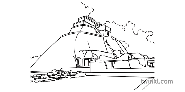 uxmal black and white rgb ver 1 Illustration - Twinkl