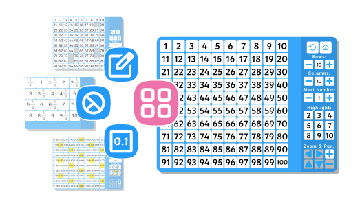 Twinkl 100 Square App - Interactive Hundred Square Grid