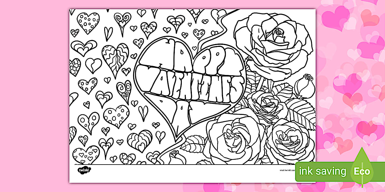 KS1 Valentine Mindfulness Colouring | Teacher-made - Twinkl