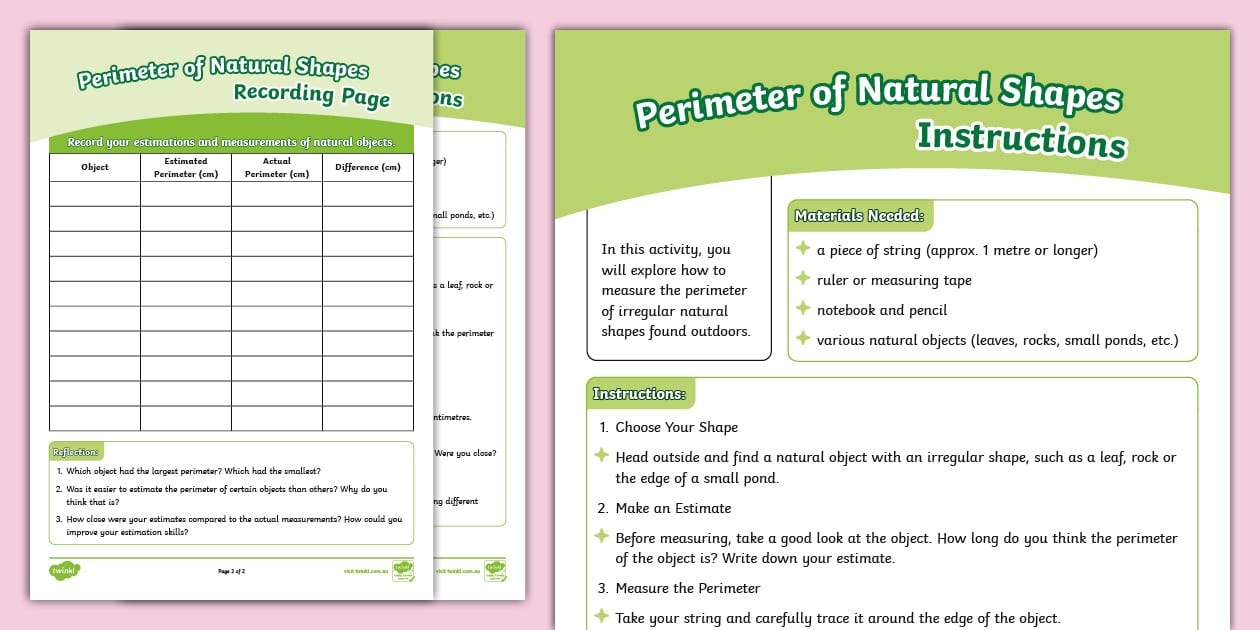 Outdoor Maths: Perimeter of Natural Shapes (teacher made)
