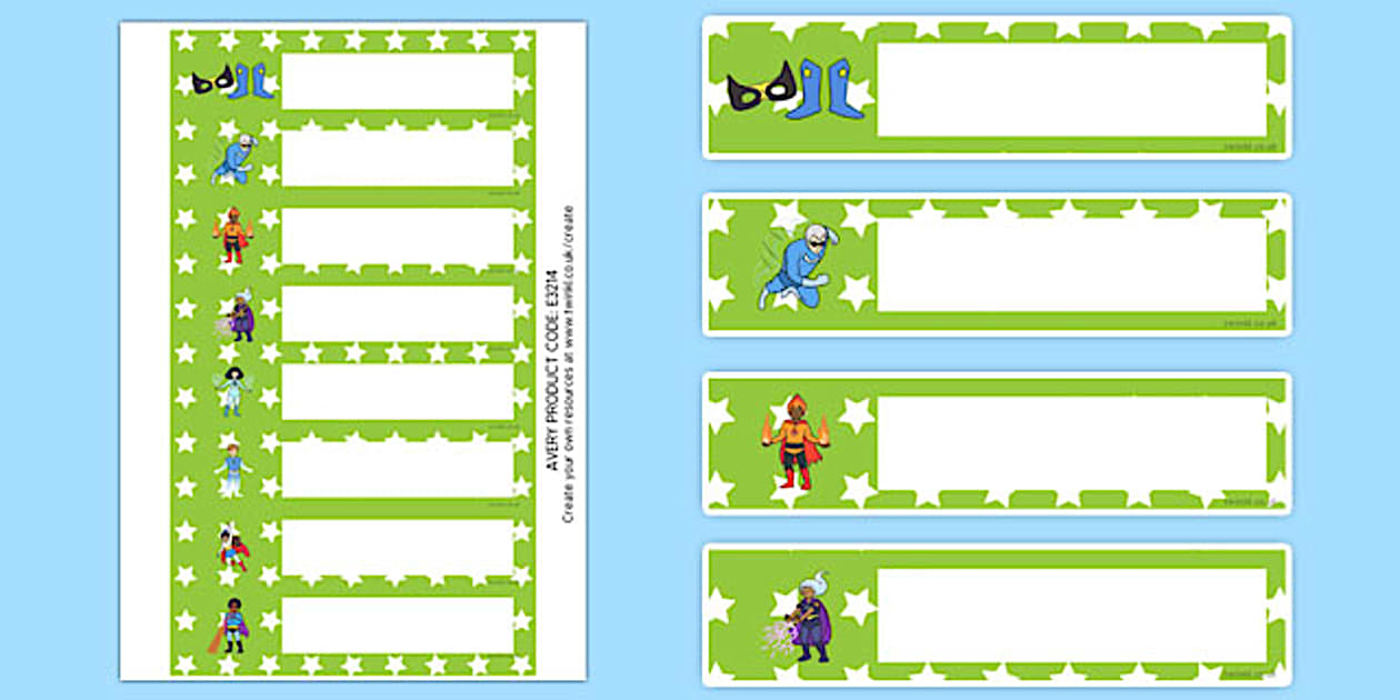 Editable Star Superhero Themed Resource Labels - Twinkl