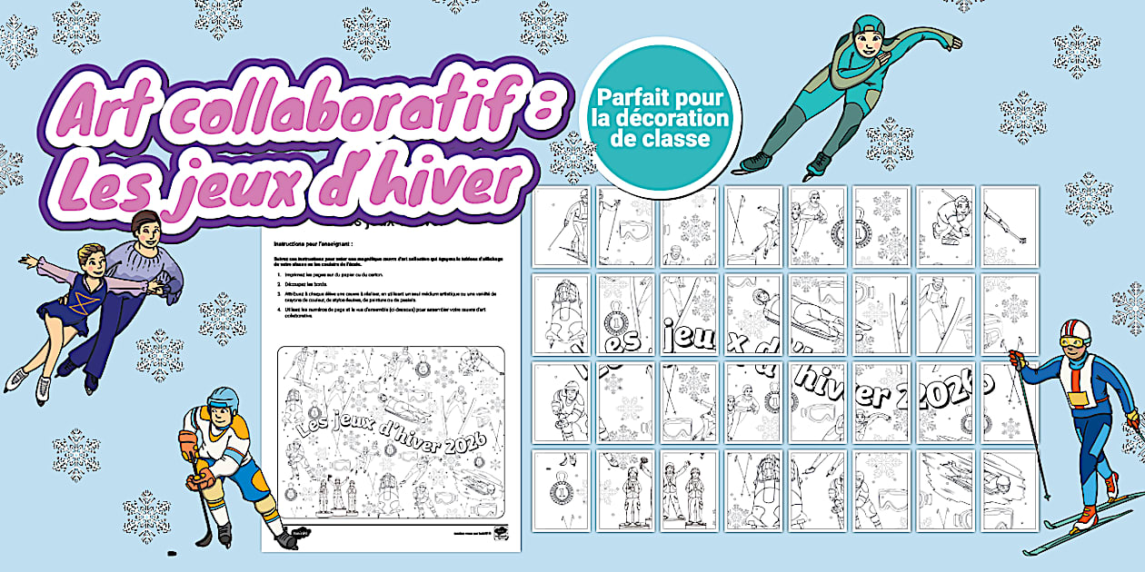 Art collaboratif : Les jeux d'hiver - Twinkl