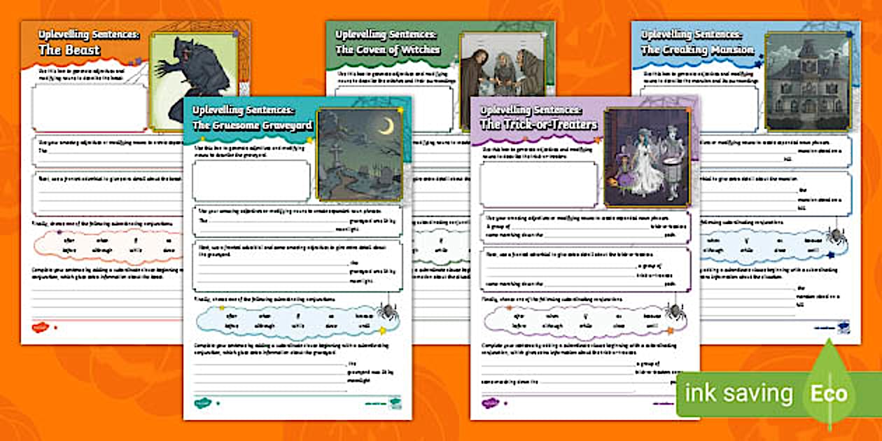 LKS2 Uplevelling Scary Sentences Worksheets - Twinkl