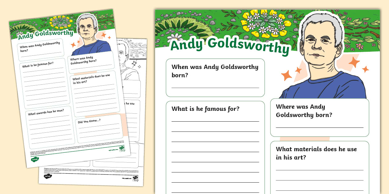 Andy Goldsworthy KS1 Fact File Template (teacher made)
