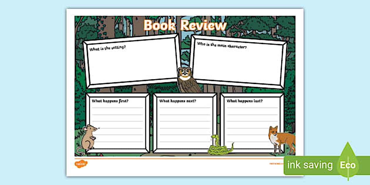 Editable Woodland Creature Book Review Writing Frames