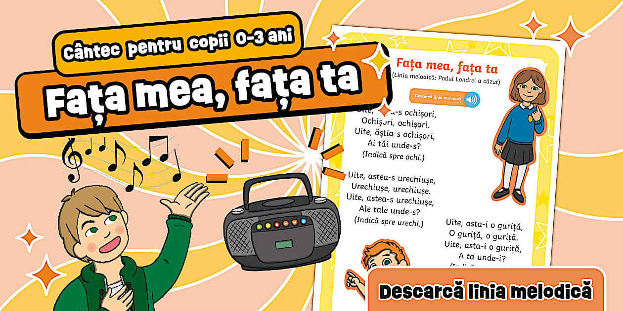 Fața mea, fața ta – Cântec pentru copii 0-3 ani