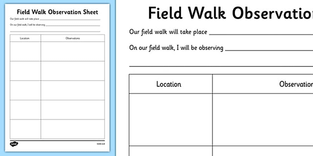 Field Walk Observation Sheet (teacher made) - Twinkl