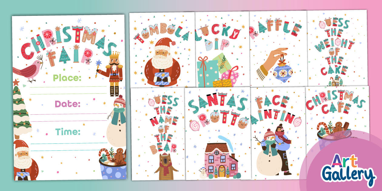 Christmas Fair Poster Pack - Twinkl Art Gallery