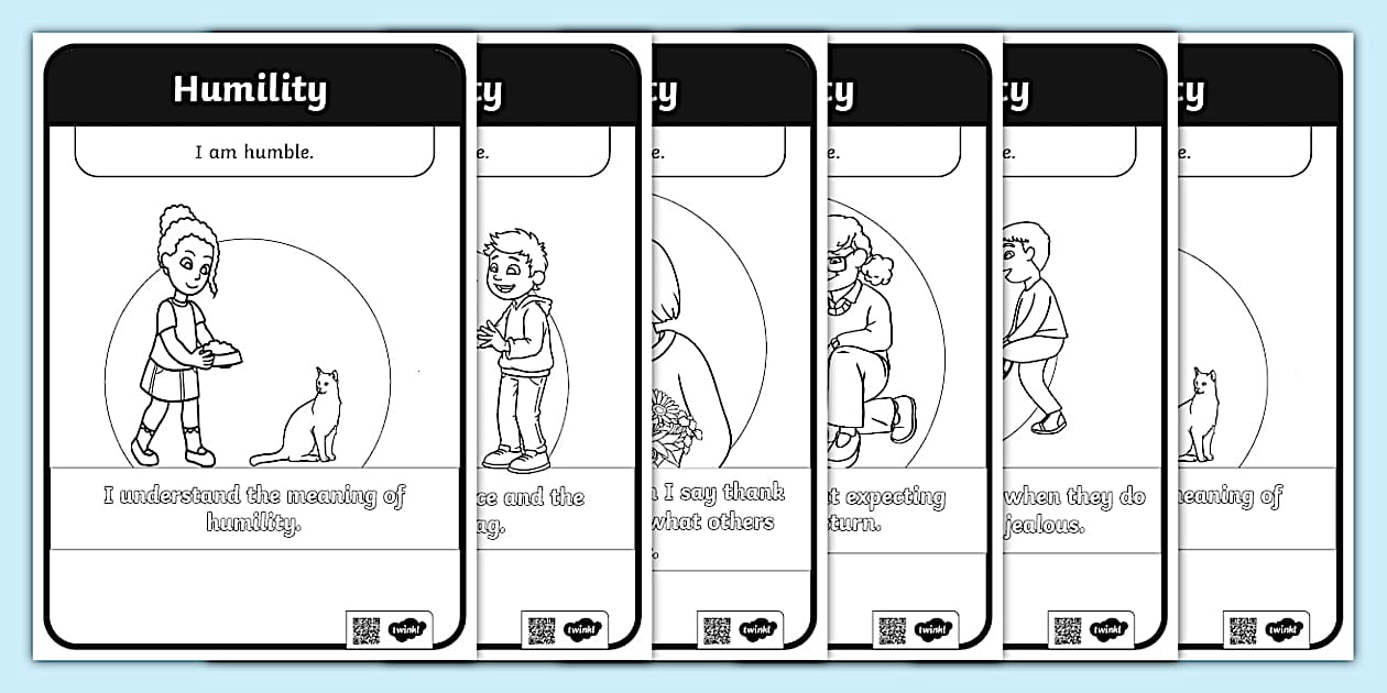 Values Colouring Pages - Humility (teacher made) - Twinkl