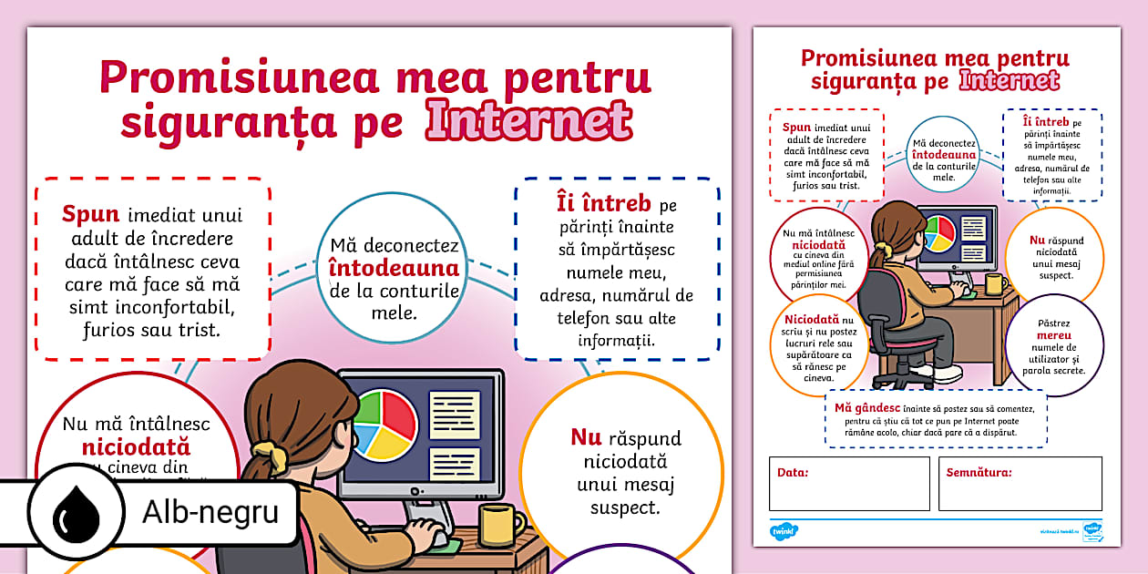 Promisiunea mea pentru siguranța pe Internet – Planșă