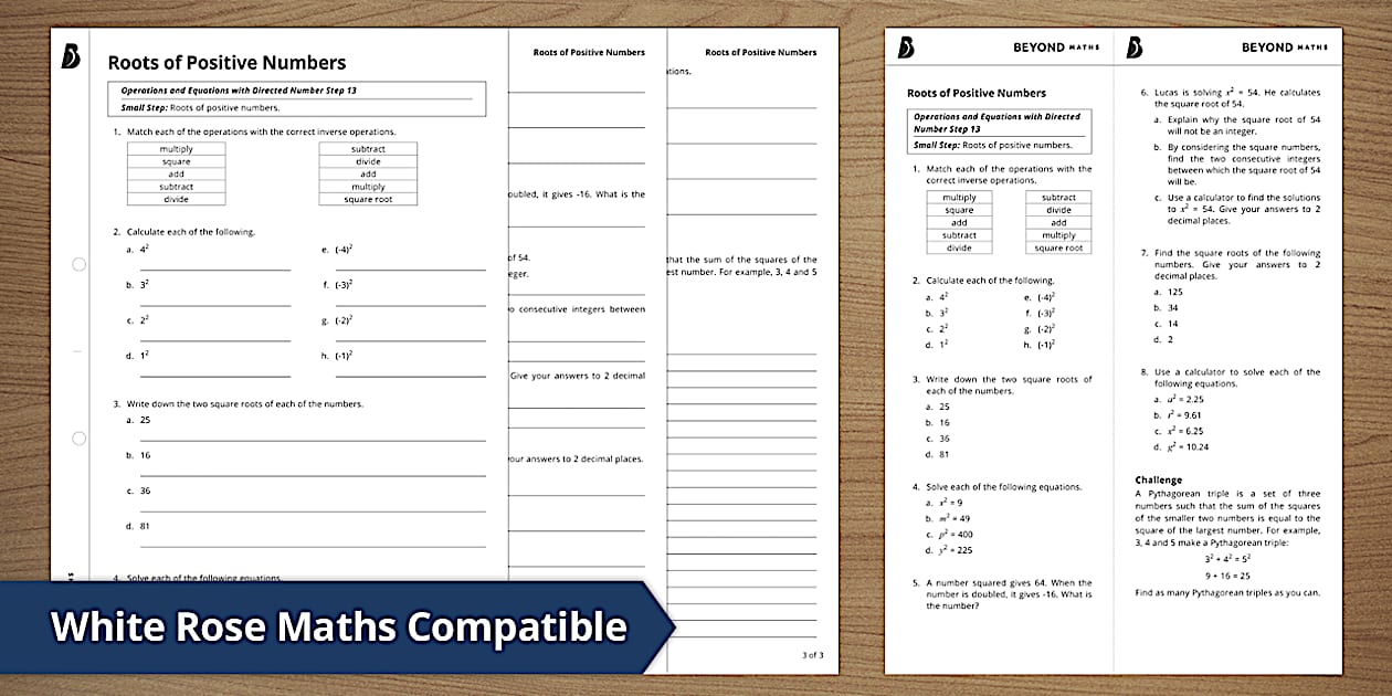 👉 Roots of Positive Numbers (teacher made) - Twinkl