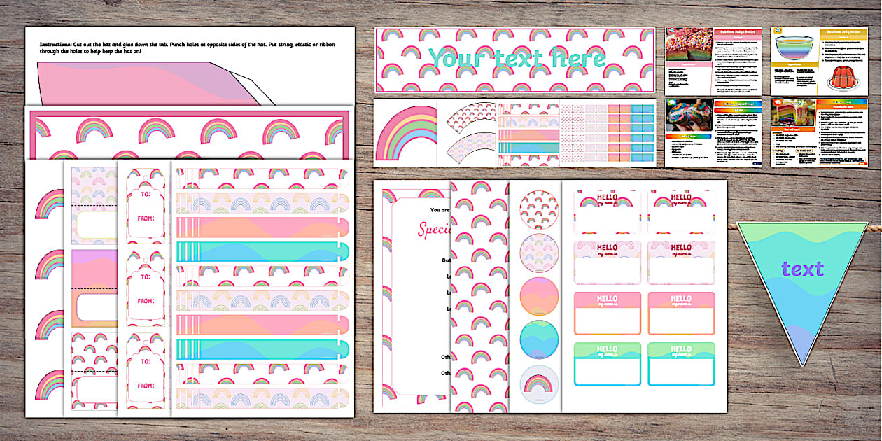 Pastel Rainbow Party Pack | Twinkl Party