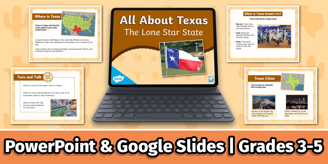 All About Texas PowerPoint & Google Slides for 3rd-5th Grade