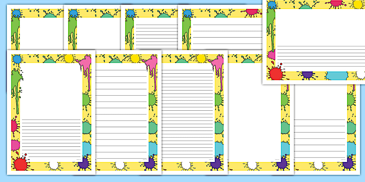 Editable Splat Themed Page Borders (teacher made) - Twinkl