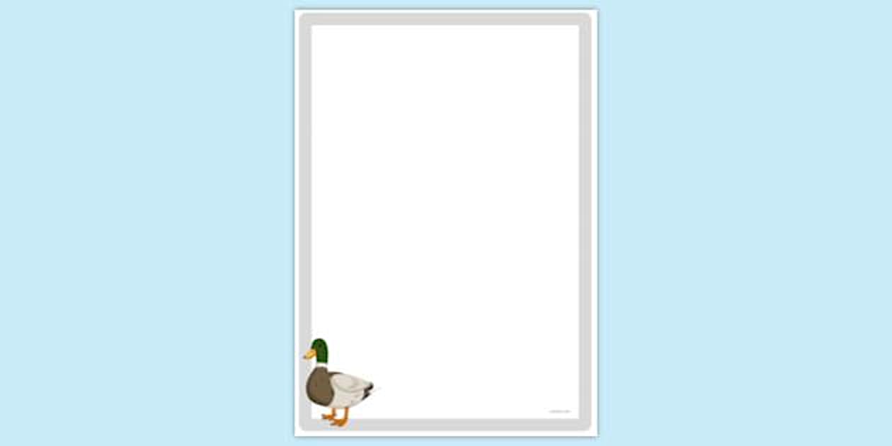 Simple Blank Duck Page Border | Page Borders | Twinkl