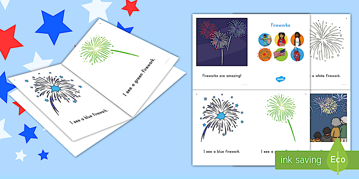 Printable Fireworks Early Emergent Reader | Twinkl USA