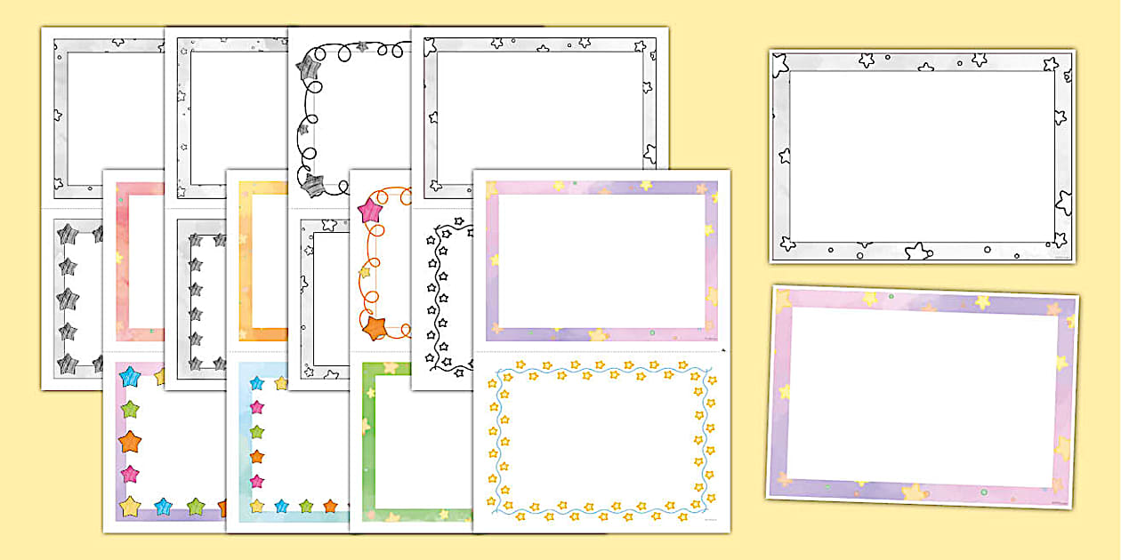 Star Card Inserts - Landscape Blank (teacher made) - Twinkl