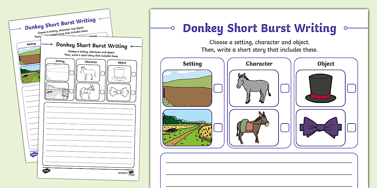 Donkey Short Burst Writing Template (Teacher-Made) - Twinkl