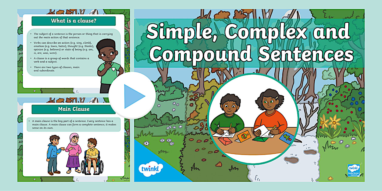 Simple, Complex and Compound Sentences PowerPoint - Twinkl