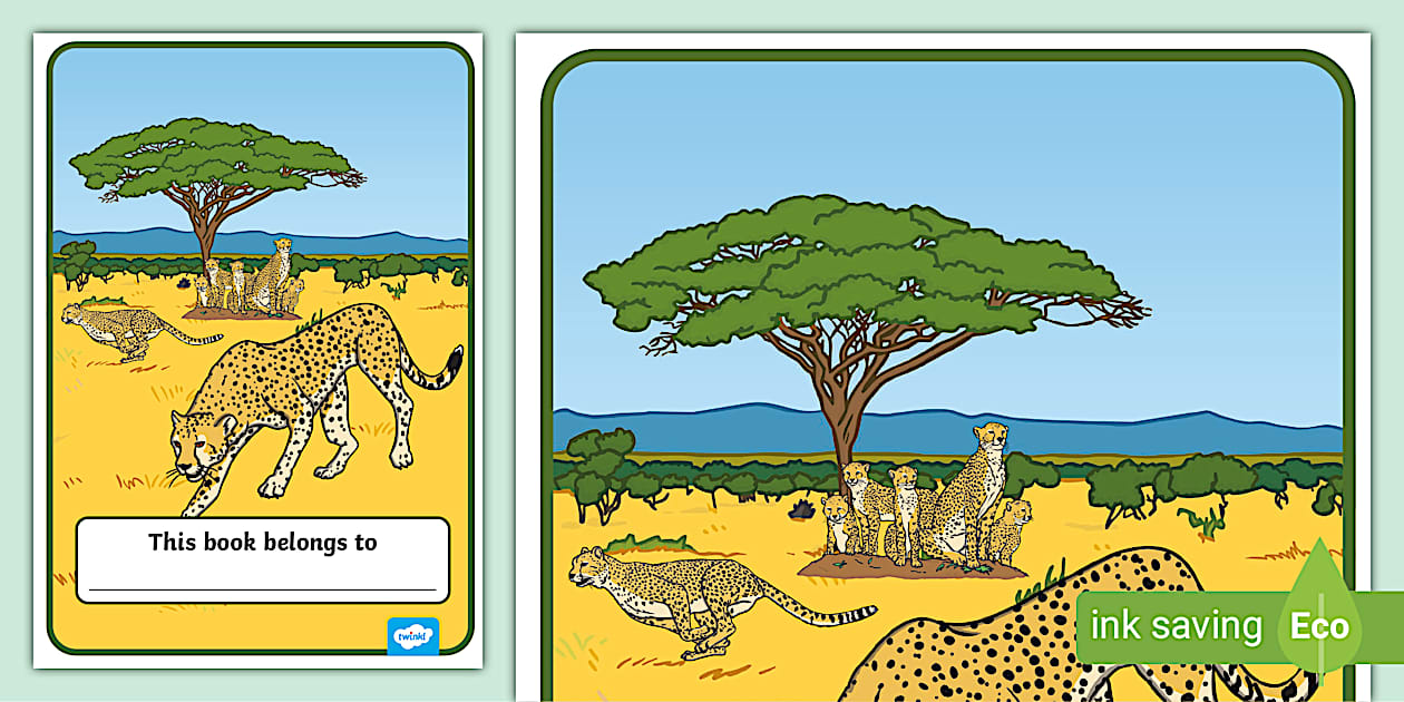 Cheetah Themed Book Cover | Themed Book Cover | Cheetahs