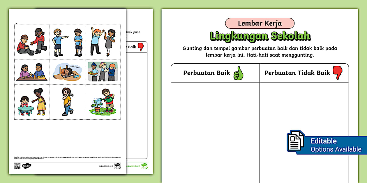 Lembar Kerja Anak TK Tema Lingkungan Sekolah (Teacher-Made)