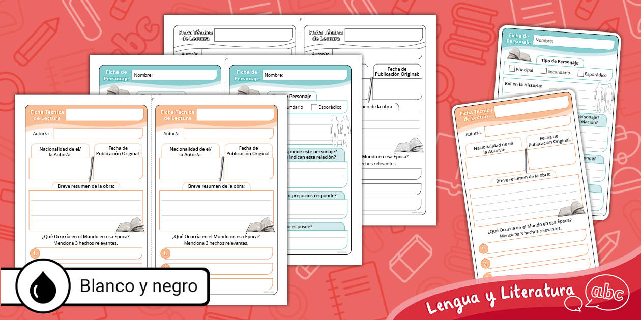 Plantilla de lectura: Ficha literaria de un libro