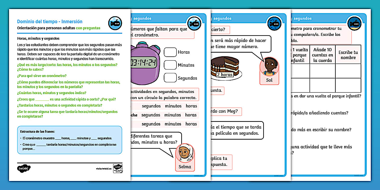 Dominio del tiempo en 1º de Primaria: Unidad 4 - Twinkl