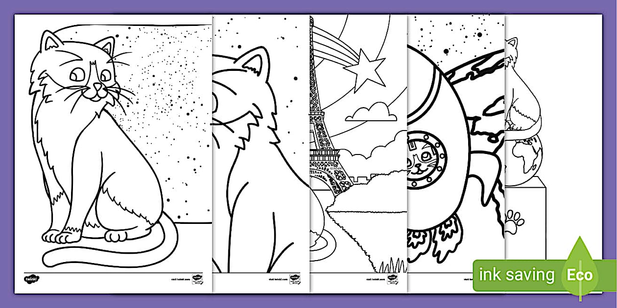 Félicette - The First Cat in Space Colouring Pages - Twinkl