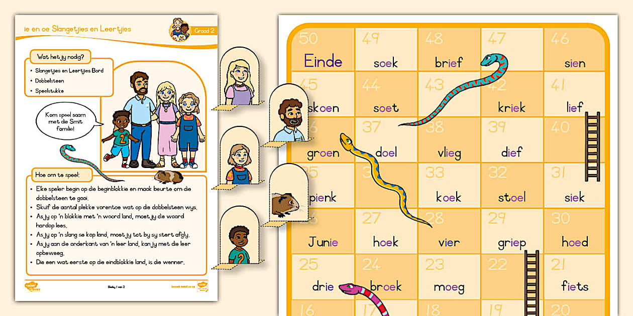 Graad 2 Klanke Drukbare Speletjie ie en oe - Twinkl