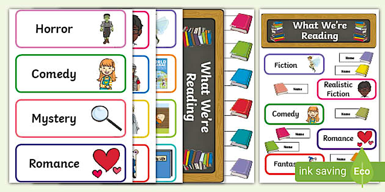 What We're Reading Interactive Display Sign (teacher made)