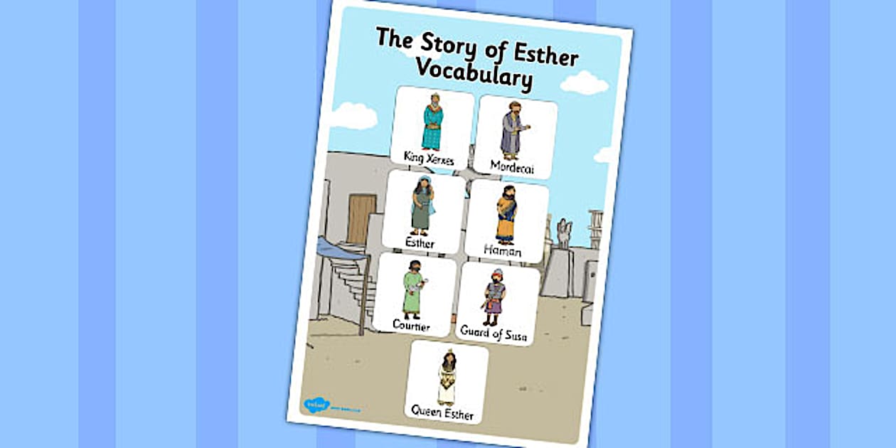 The Story of Esther Bible Story Vocabulary Poster - posters