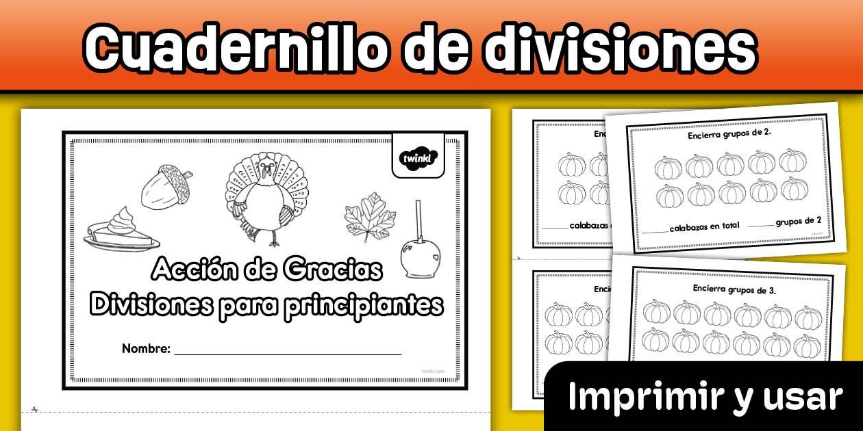 Cuadernillo de Acción de Gracias de divisiones principientes