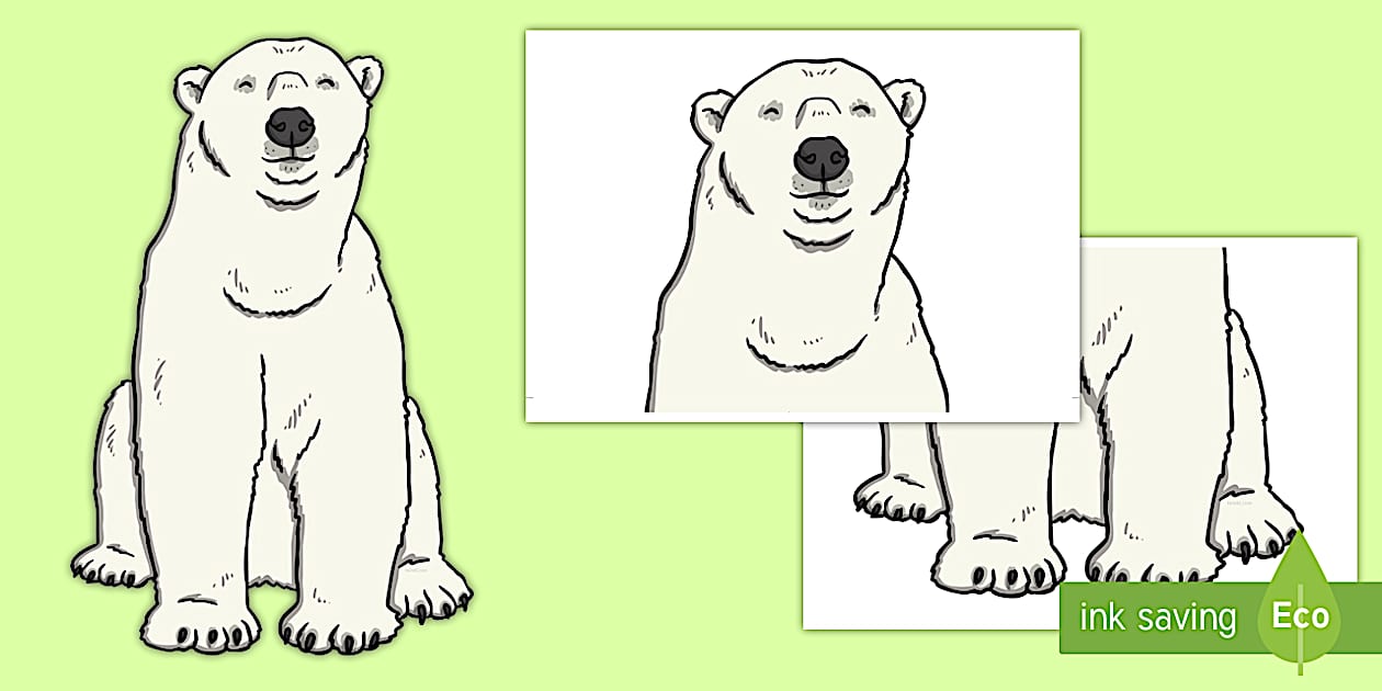 A2 Polar bear Cut-Outs - A2 Polar bear Cut-Outs - Twinkl