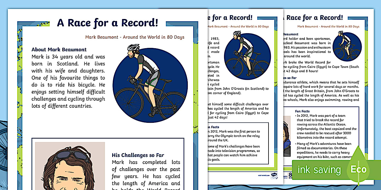 Lower Ability F-2 Mark Beaumont Differentiated Fact File