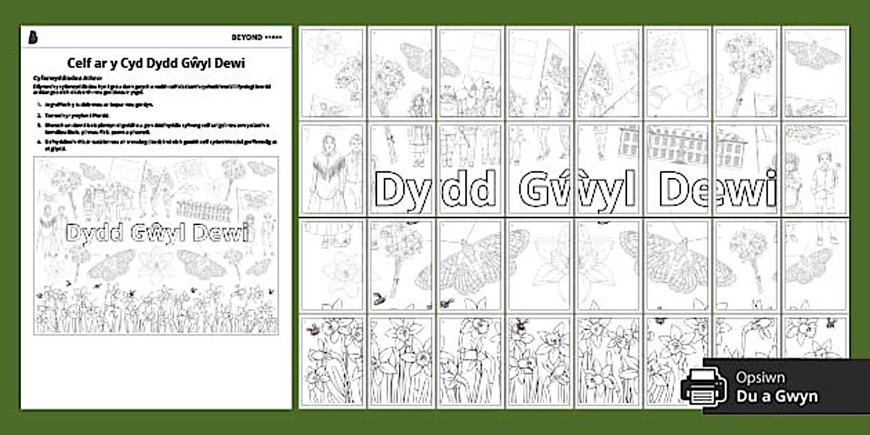 Celf ar y Cyd Dydd Gŵyl Dewi (Teacher-Made) - Twinkl