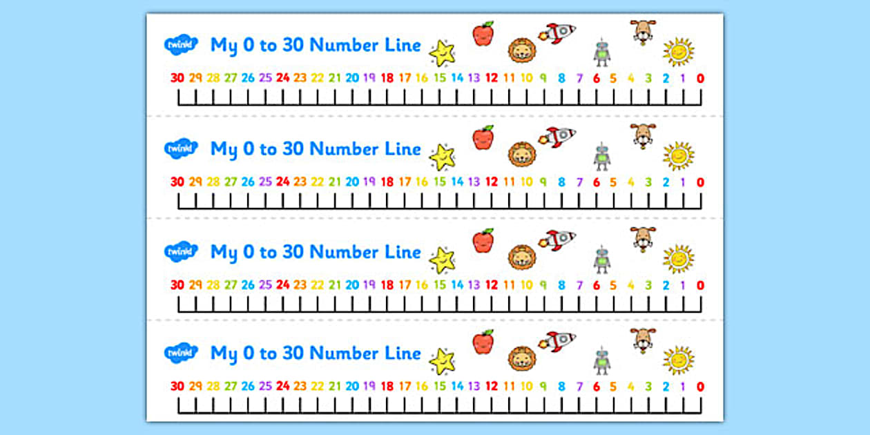 Left Handed Number Line 0-30 (teacher made) - Twinkl