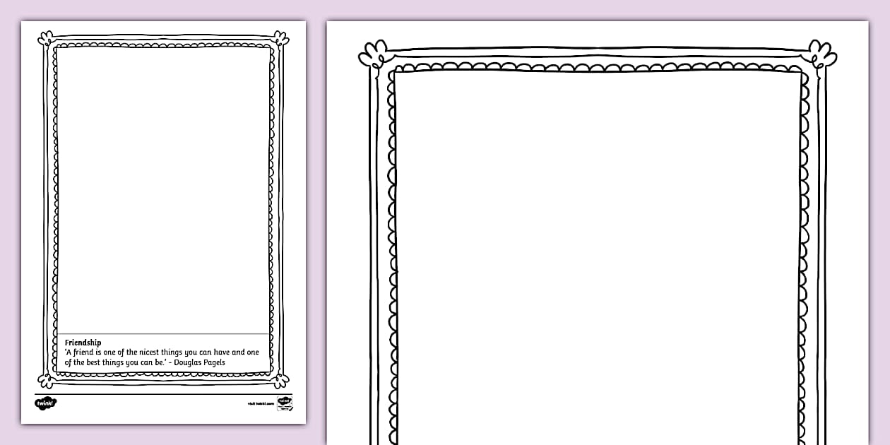 My Friends Framed Drawing Activity (teacher made) - Twinkl