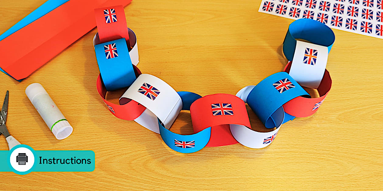 Union Jack Paper Chains Craft | British Crafts - Twinkl