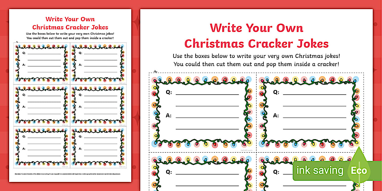 Christmas Cracker Jokes Writing Template (Teacher-Made)