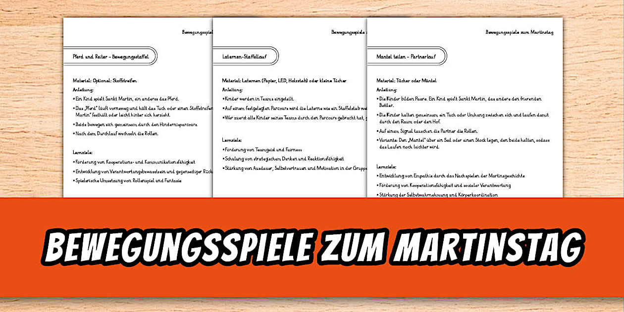 Bewegungsspiele zum Martinstag